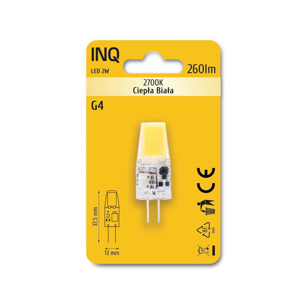 Żarówka LED G4 12V 1,8W ciepła 3000K - LEDisON.com.pl