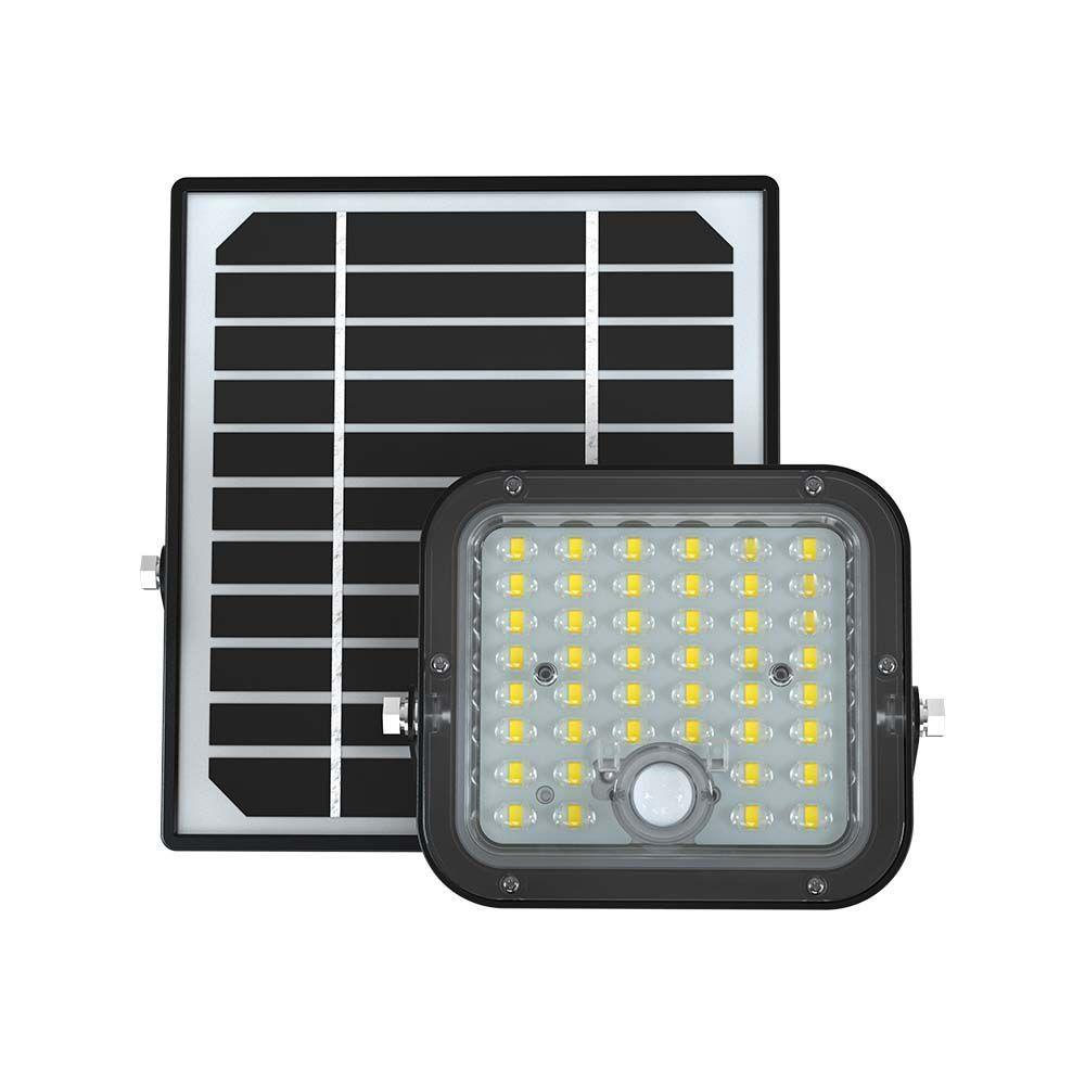 Projektor LED Solarny V-TAC 10W IP65, Pilot Timer, LiFePo 3.7V 6000mA Czarny VT-411 4000K 1500lm ...