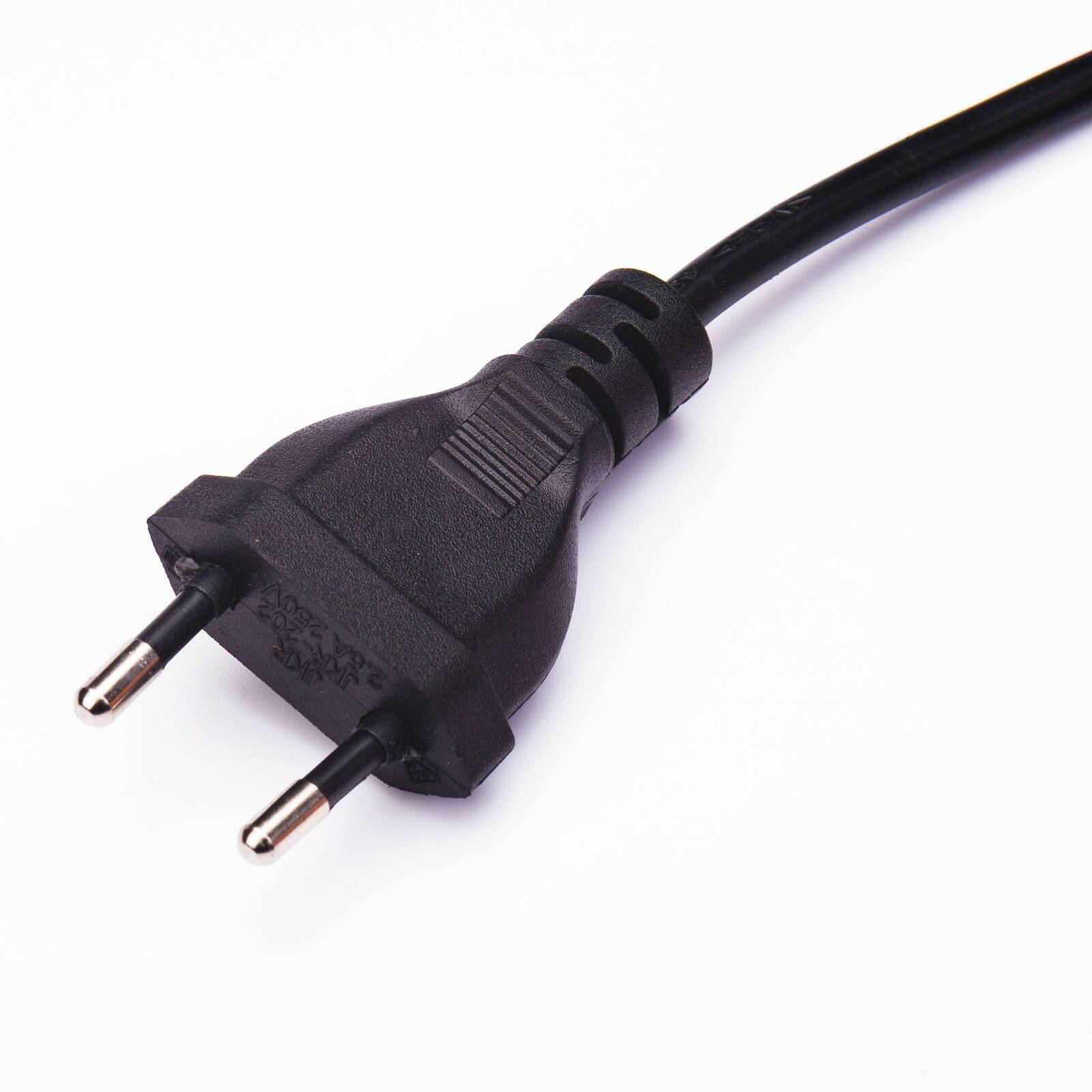 Przewód kabel OMY 2x0,75 z wtyczką i włącznikiem 2,5m czarny - LEDisON.com.pl