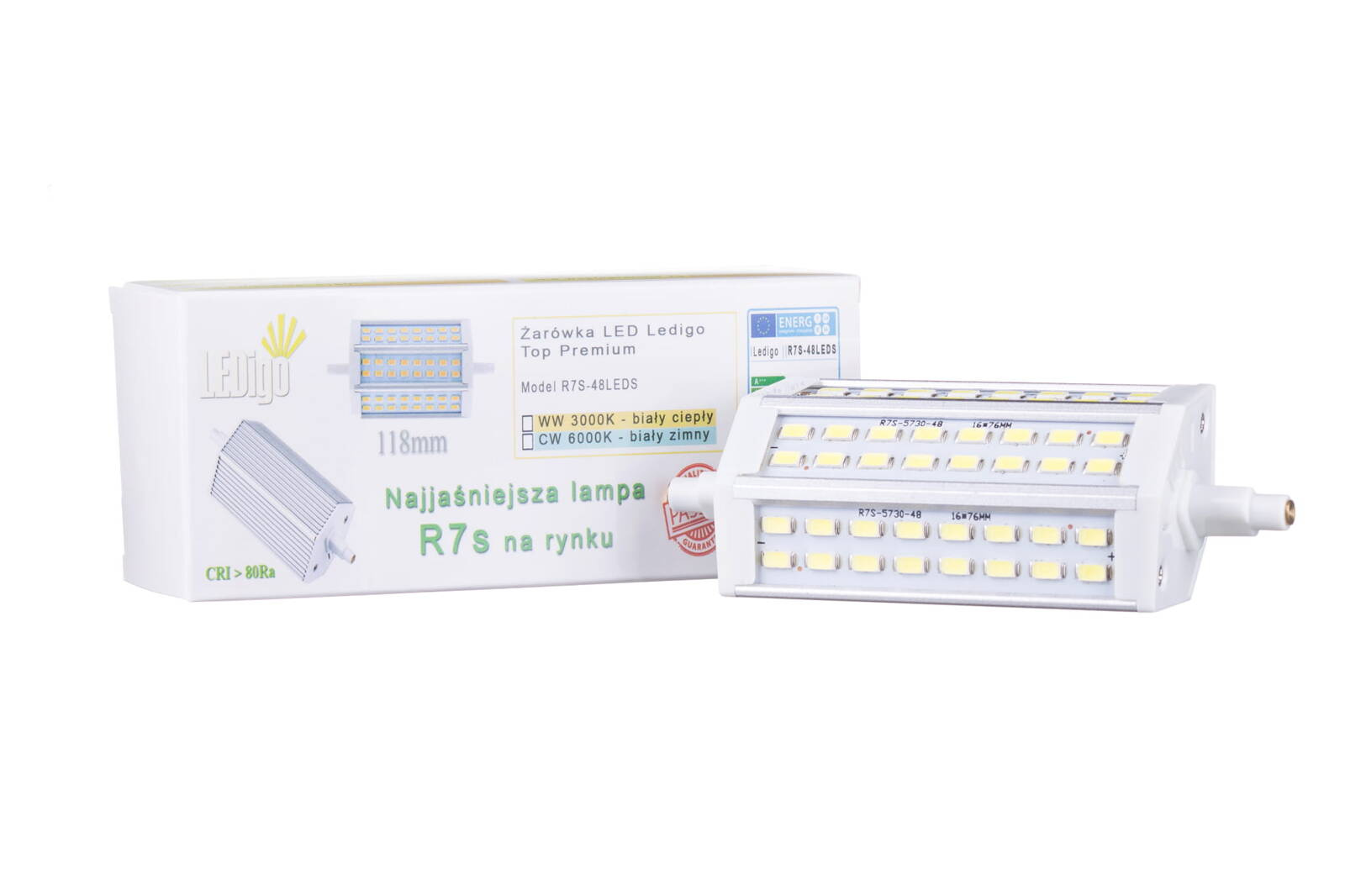 Żarnik LED R7S 12W=100W Ciepła - LEDisON.com.pl